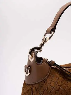 Gucci Calf Leather Monogram Handbag