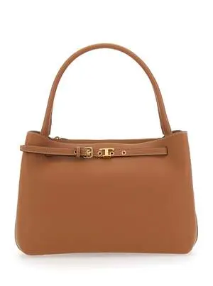TOD'S Hammered Leather Handbag With Buckled Strap - Multicolor