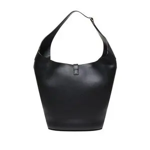 Saint Laurent Leather Tote Bag With Logo Plaque