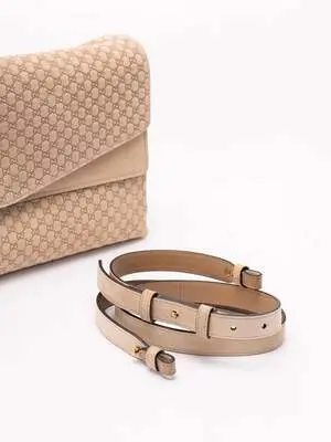 Gucci Gg Monogrammed Calf Leather Handbag