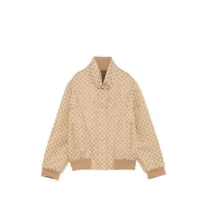 Gucci Gg All-over Print Hooded Bomber Jacket