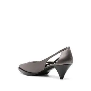 Prada Grey Satin Cut-out Pumps
