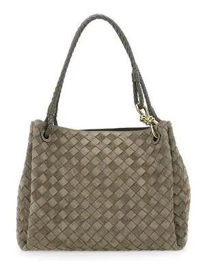 Bottega Veneta Large Parachute Shoulder Bag In Suede - Multicolor