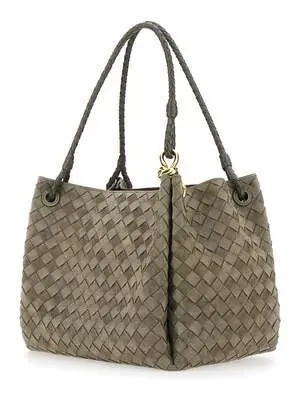 Bottega Veneta Large Parachute Shoulder Bag In Suede - Multicolor
