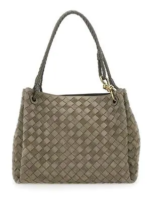 Bottega Veneta Large Parachute Shoulder Bag In Suede - Multicolor