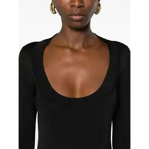 Saint Laurent Ribbed Fine Knit Long Sleeve Dress