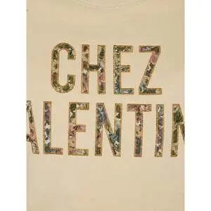 Valentino Garavani Beige Floral Pattern Crew Neck Sweatshirt
