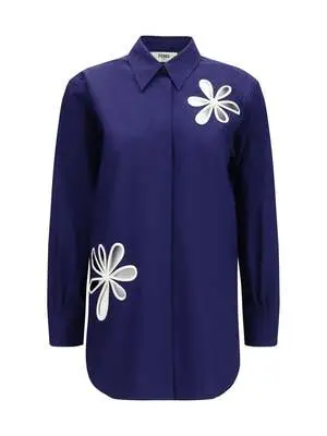 Fendi Ajour Motif Shirt - Blue