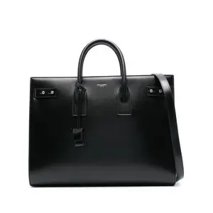 Saint Laurent Calf Leather Tote Bag - Black