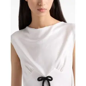 Prada Sequin Embellished Boat Neck Midi Dress