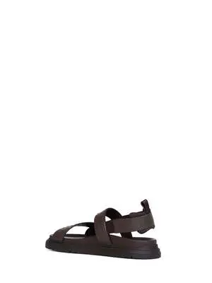 Fendi Cuoio Romano Leather Chunky Sandals With Ff Logo Buckle