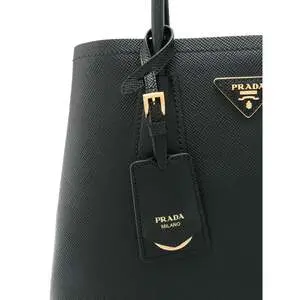 Prada Calf Leather Tote Bag - Black