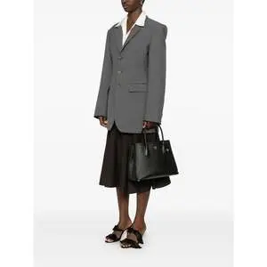 Prada Calf Leather Tote Bag - Black