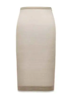 Saint Laurent Transparent Silk Knit Pencil Skirt