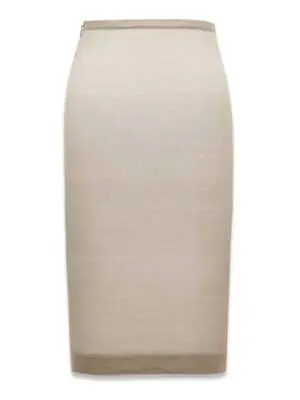 Saint Laurent Transparent Silk Knit Pencil Skirt