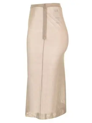 Saint Laurent Transparent Silk Knit Pencil Skirt
