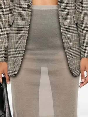 Saint Laurent Transparent Silk Knit Pencil Skirt