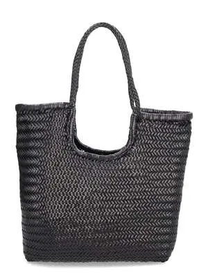 Dragon Diffusion DRAGON DIFFUSION Borsa NS Diagonal Triple Jump Woven Leather Tote Black