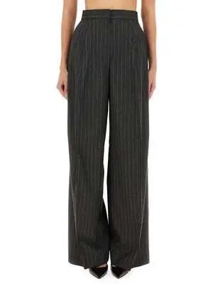 Sportmax Belgium Wide Leg Pinstripe Trousers - Multicolor