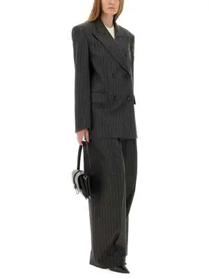 Sportmax Belgium Wide Leg Pinstripe Trousers - Multicolor
