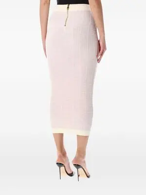 Balmain Tweed Long Skirt - Multicolor