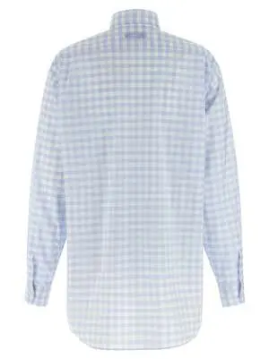 Moschino Heart Vichy Cotton Poplin Shirt - Blue