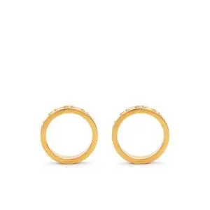 MAISON MARGIELA Tone Sterling Silver Engraved Circular Earrings - Gold