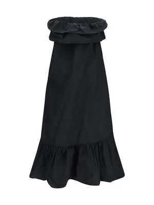 Saint Laurent Sleeveless Country Dress In Technical Canvas
