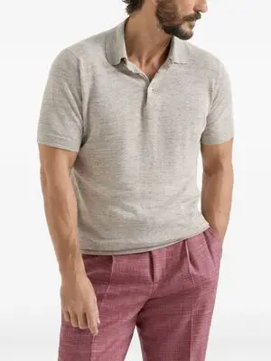 Brunello Cucinelli Linen And Cotton Knit Polo - Multicolor