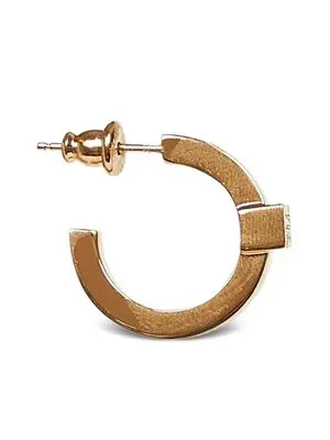 Fendi Gold-tone Ff Logo Hoop Earrings - Multicolor