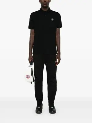 Stone Island Slim Fit Cotton Piqué Polo Shirt - Black