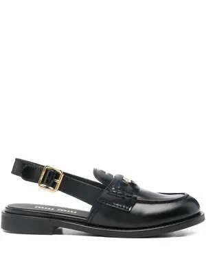 Miu Miu Leather Slingback Loafers - Multicolor