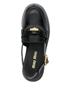Miu Miu Leather Slingback Loafers - Multicolor