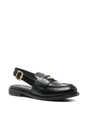 Miu Miu Leather Slingback Loafers - Multicolor