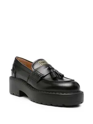 Miu Miu Leather Slingback Loafers - Multicolor