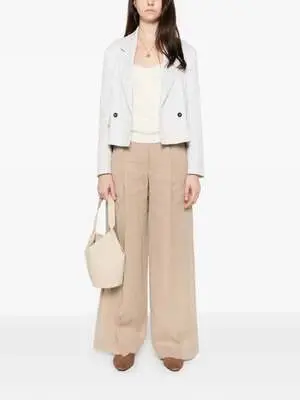 Brunello Cucinelli Cotton Wide Leg Pants - Multicolor