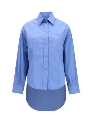 Balenciaga Asymmetric Long-sleeve Shirt - Blue