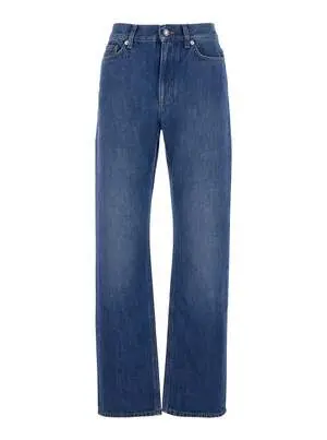 Givenchy Blue Denim Jeans With Logo Patch - Multicolor