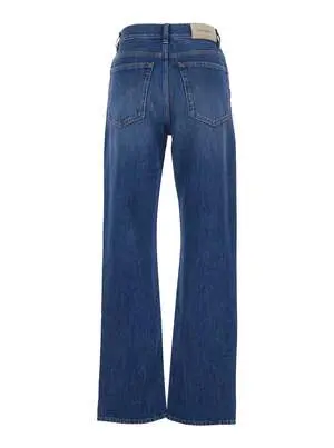 Givenchy Blue Denim Jeans With Logo Patch - Multicolor