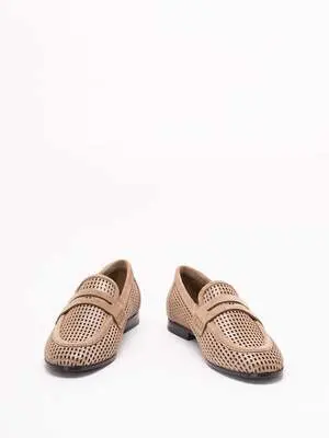 Brunello Cucinelli Perforated Calfskin Loafers - Multicolor