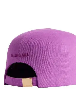 Balenciaga Logo Embroidered Cotton Drill High Rounded Cap - Multicolor