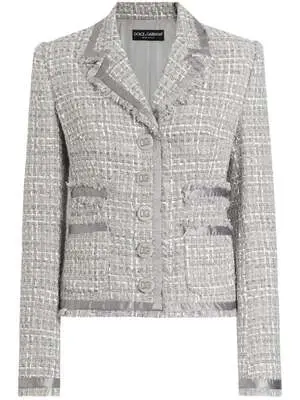 Dolce & Gabbana Tweed Jacket With Trim - Multicolor