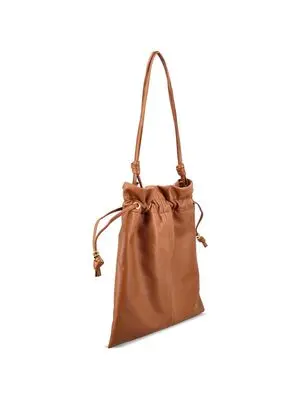 Celine Small Leather Bucket Bag With Drawstring