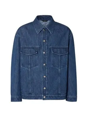 Fendi Oversized Denim Jacket With Ff Motif Lining