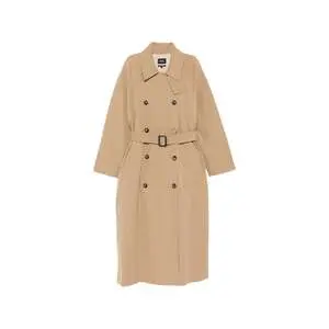 A.p.c. Beige Cotton Blend Double Breasted Trench Coat - Cream
