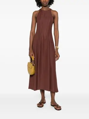 Brunello Cucinelli Linen Blend Long Dress - Multicolor