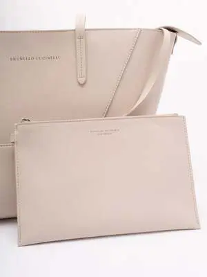 Brunello Cucinelli Calf Leather Tote Bag - Multicolor