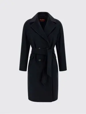 Max Mara Double Breasted Virgin Wool Coat - Blue