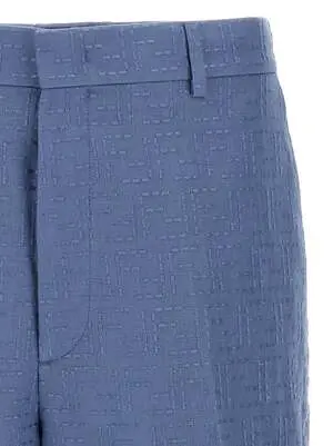 Fendi Bermuda Ff Jacquard Shorts - Blue