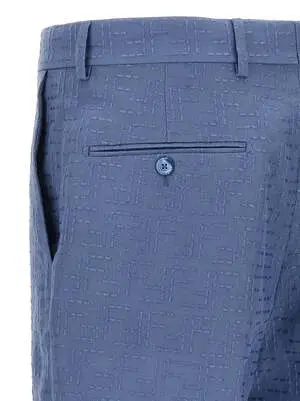 Fendi Bermuda Ff Jacquard Shorts - Blue